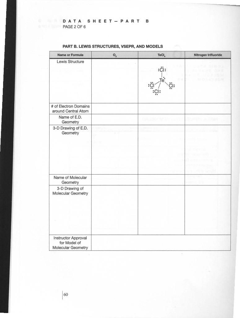 Solved DATA SHEET-PART B PAGE 3 OF 6 Part B. (cont) Name or | Chegg.com
