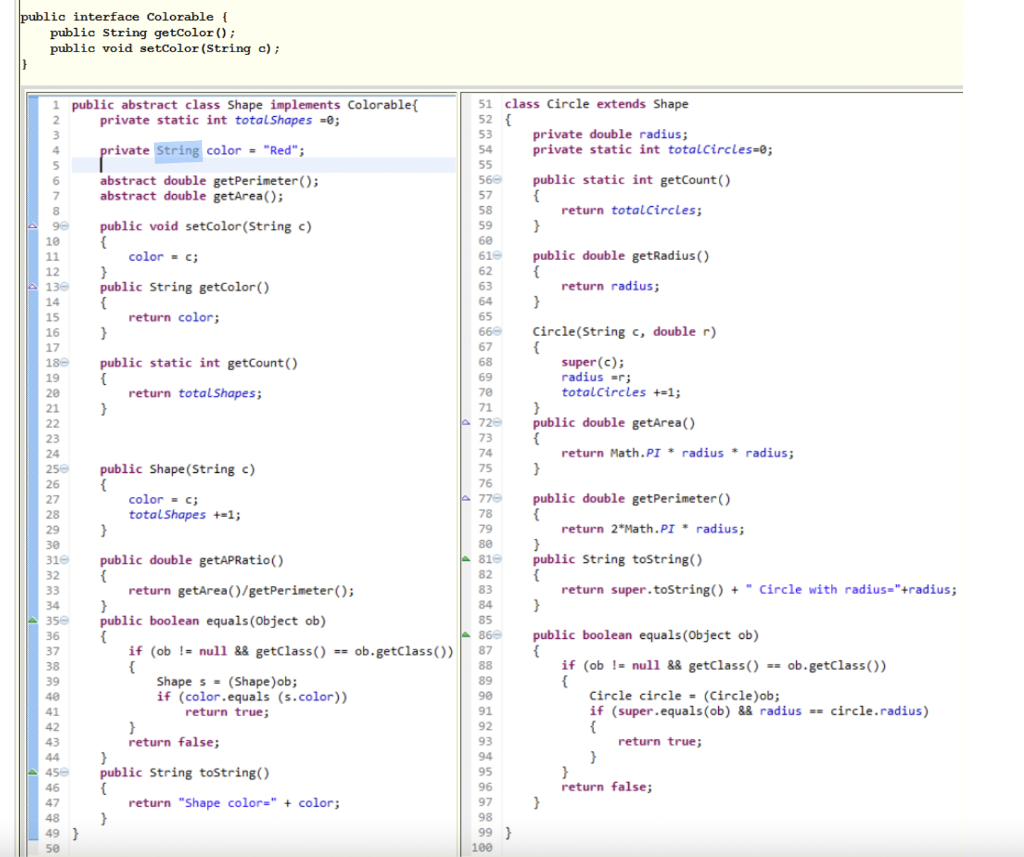 Solved This question is based on the Colorable_Shape code. | Chegg.com
