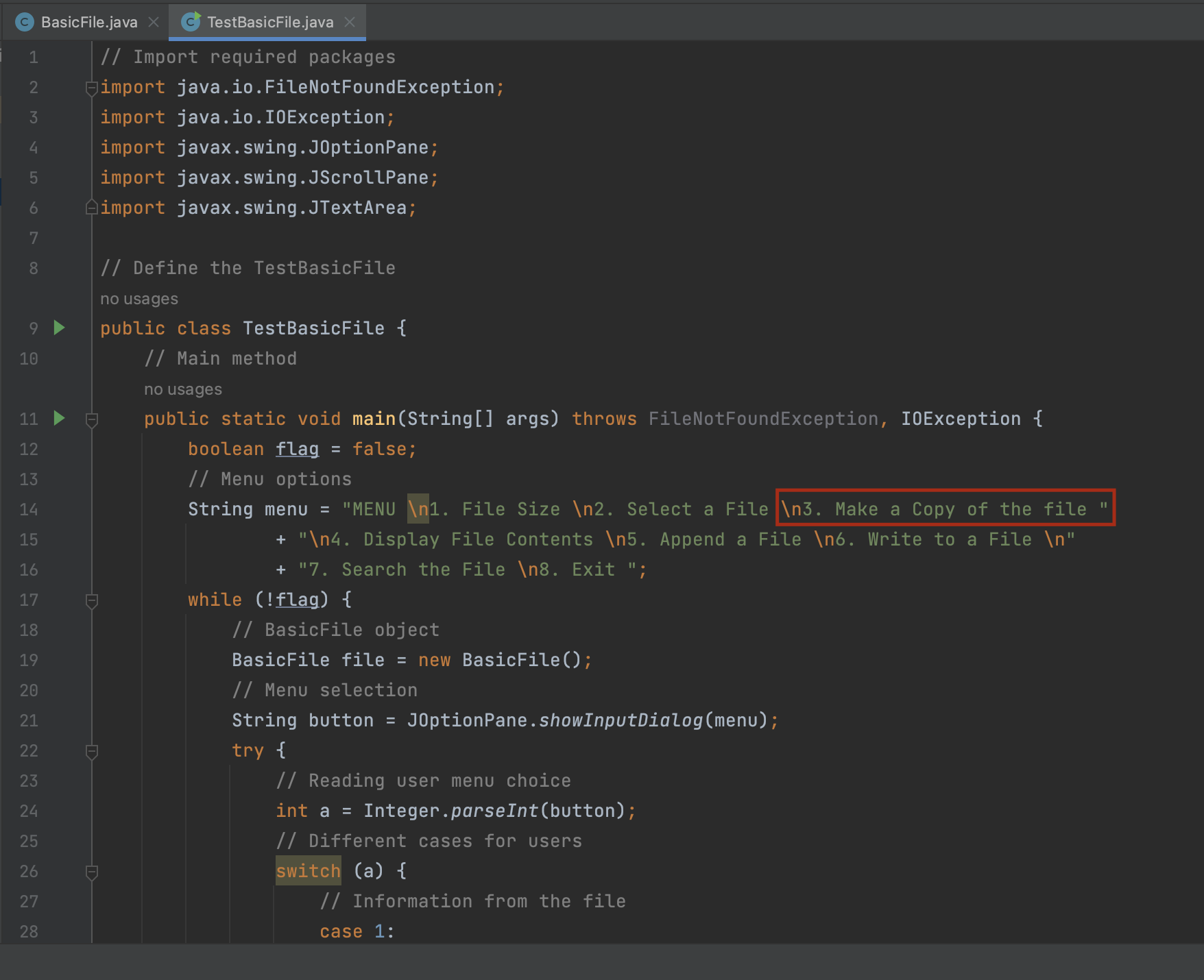 Solved I need help with “making a copy of the file” java | Chegg.com