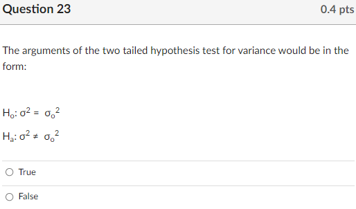 Solved The arguments of the two tailed hypothesis test for | Chegg.com
