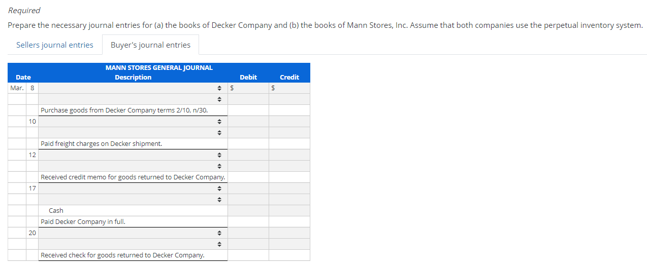 Solved Journal Entries for Merchandise Transactions on | Chegg.com