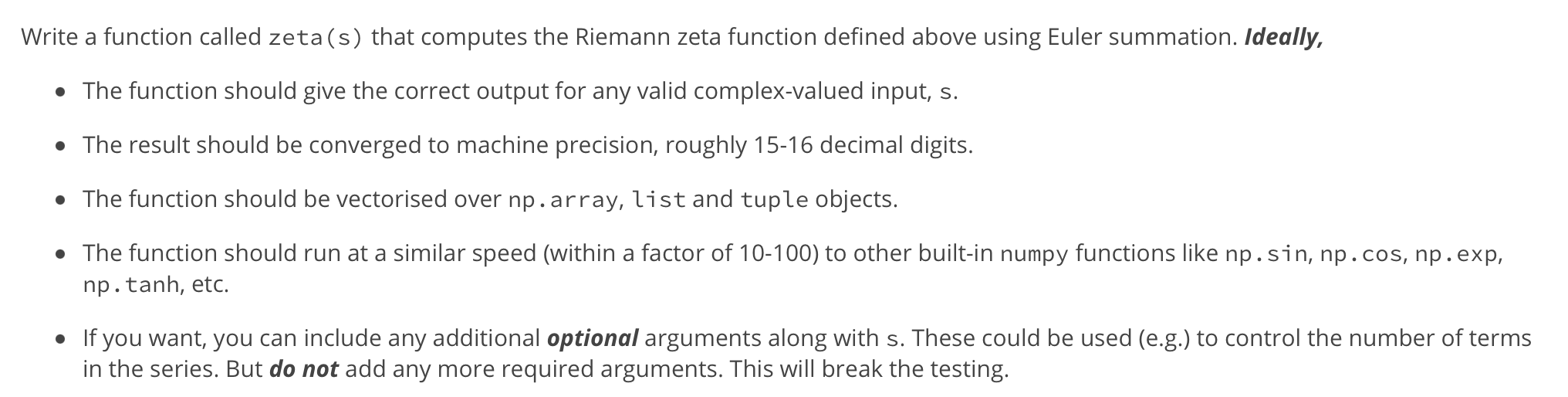 Use python and computes the Riemann zeta function in | Chegg.com