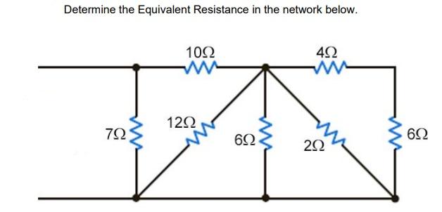 Solved Determine the Equivalent Resistance in the network | Chegg.com