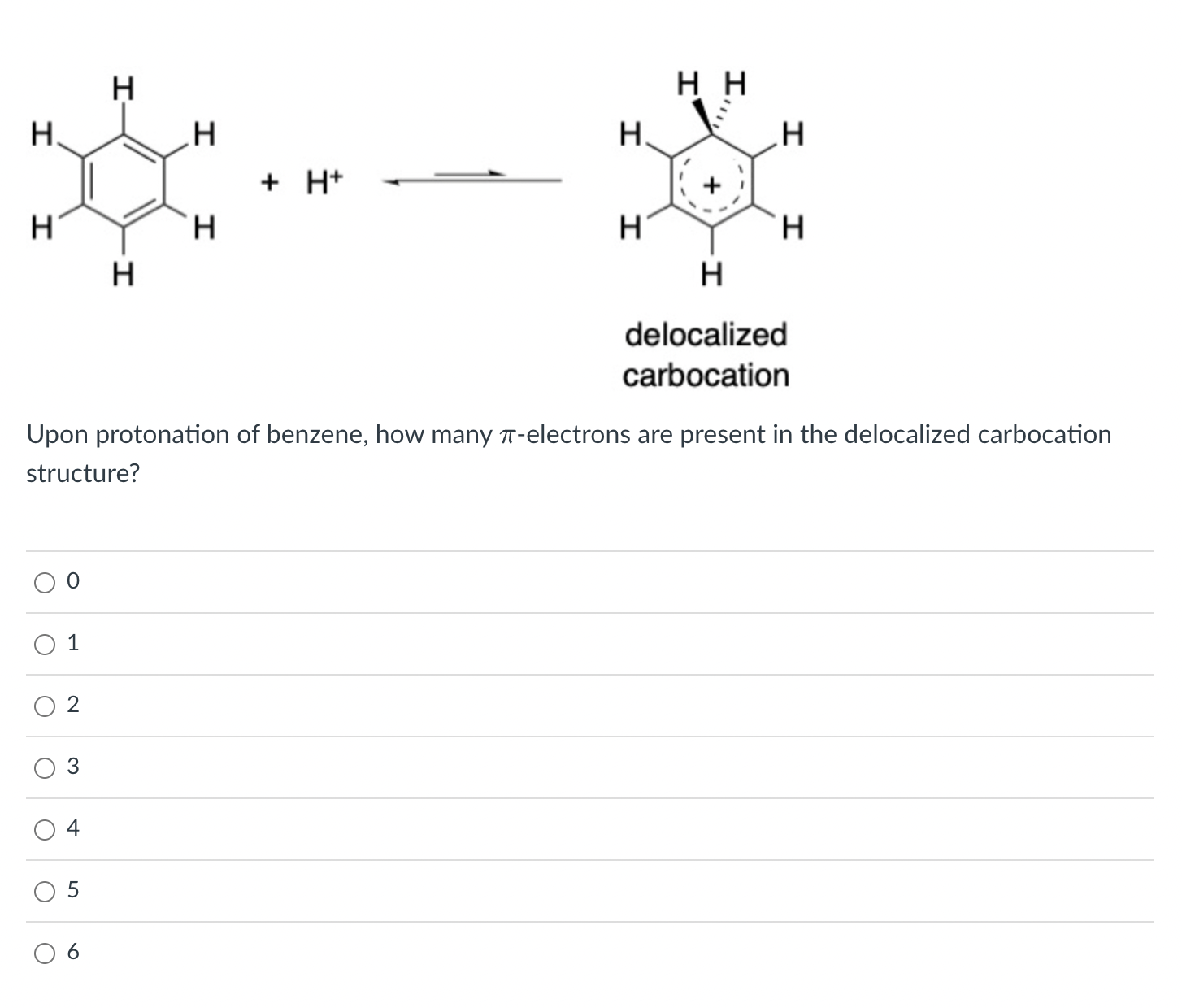 Solved delocalized carbocation Upon protonation of benzene, | Chegg.com