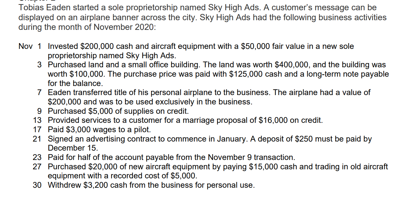 Solved Prepare a journal entries for the month of November | Chegg.com