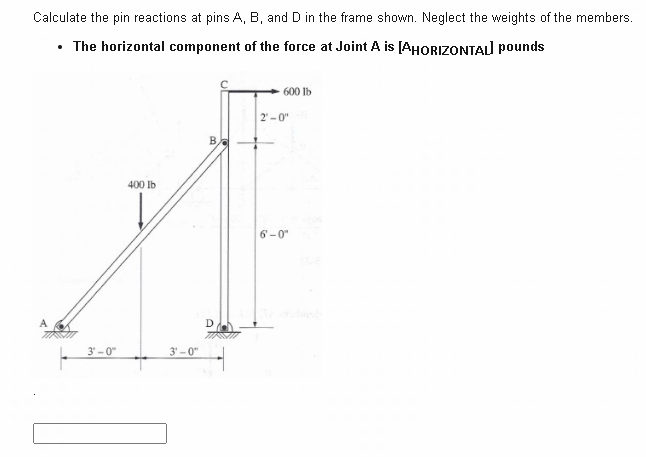 Solved Calculate the pin reactions at pins A, B, and D in | Chegg.com