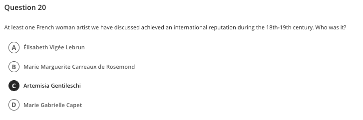 Solved Question 15 The ability of women artists to create | Chegg.com