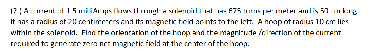Solved (2.) A current of 1.5 milliAmps flows through a | Chegg.com