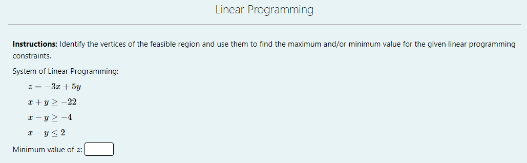 Solved Instructions: Identify the vertices of the feasible | Chegg.com