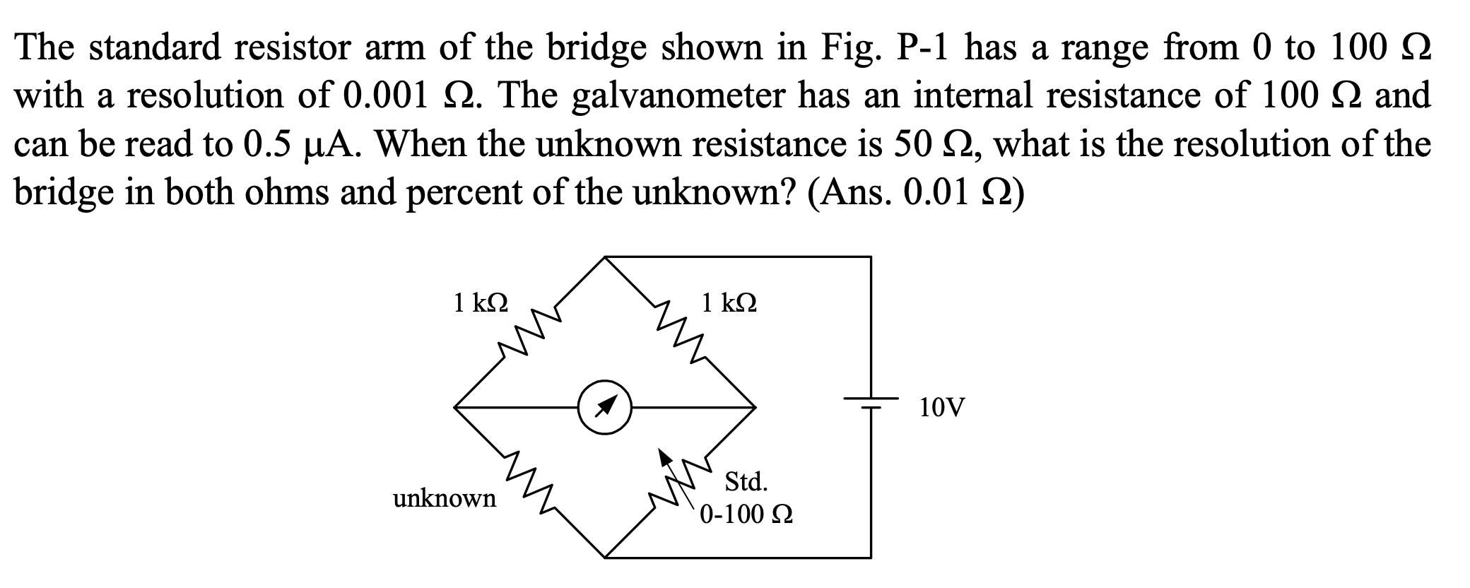 Solved The standard resistor arm of the bridge shown in Fig. | Chegg.com