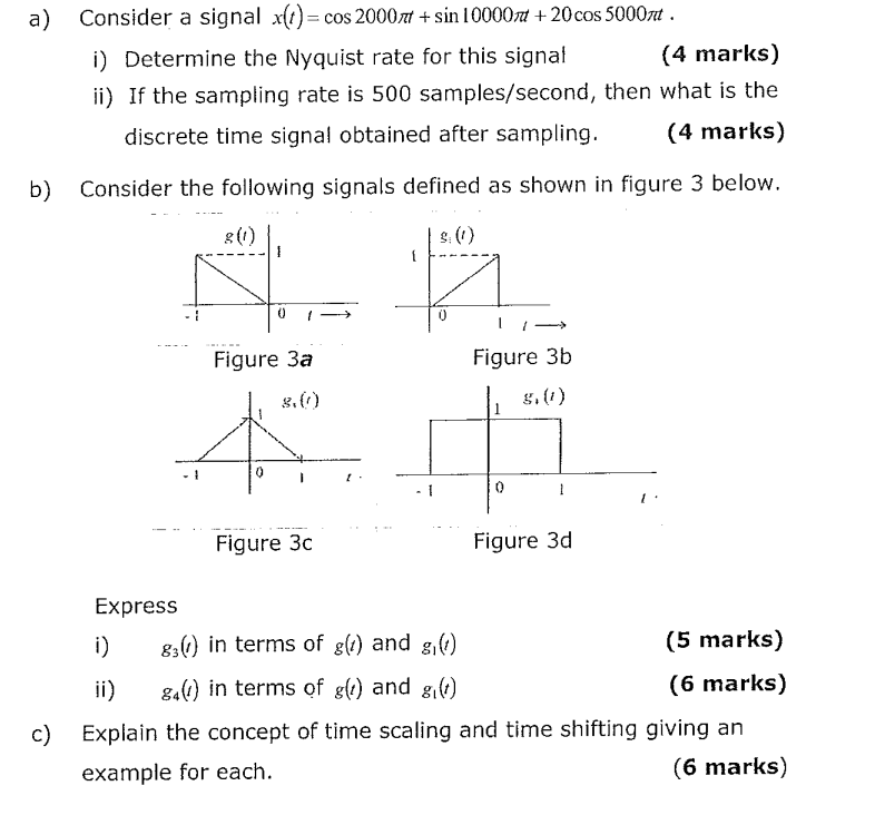Solved a) Consider a signal | Chegg.com