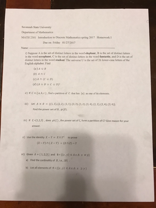 Solved Suppose A is the set of distinct letters in the word | Chegg.com