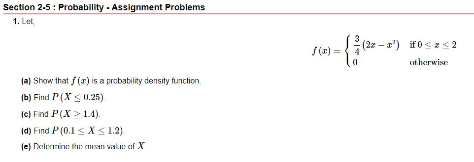 Solved Section 2-5: Probability - Assignment Problems 1. Let | Chegg.com