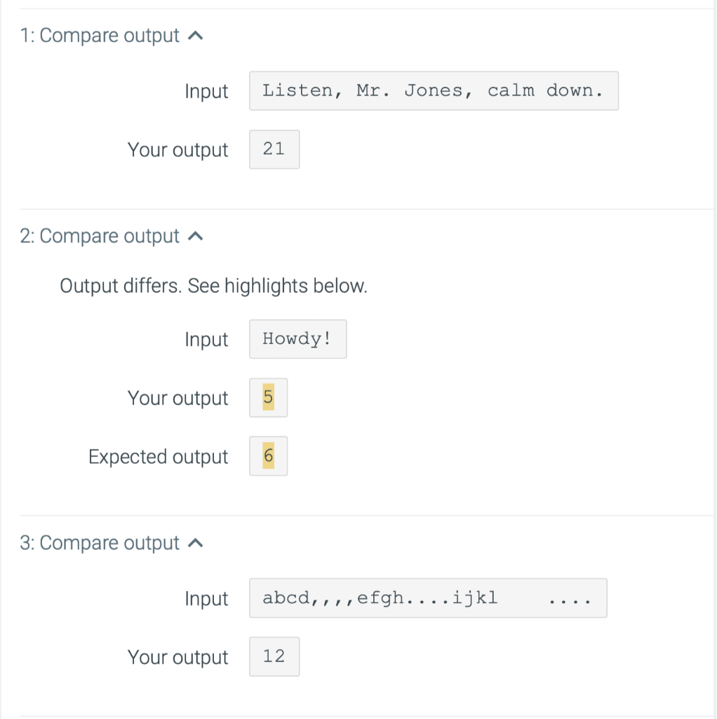 Solved Given a line of text as input, output the number of | Chegg.com