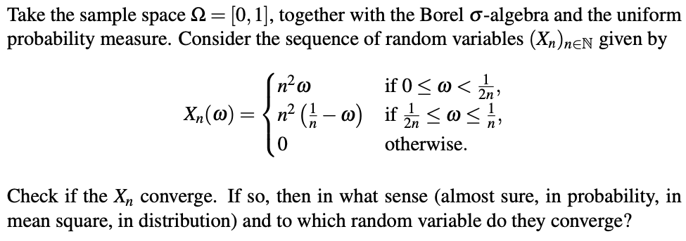 Solved Take the sample space Ω=[0,1], together with the | Chegg.com