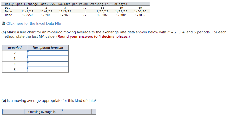 Solved Click here for the Excel Data File (a) Make a line | Chegg.com