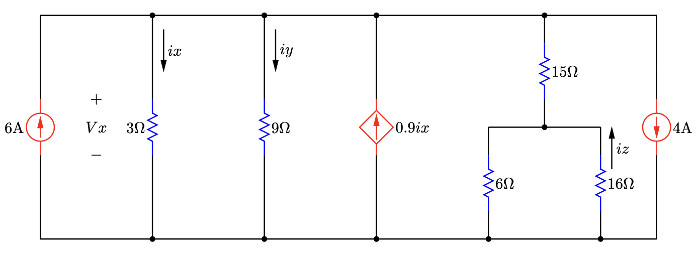 Solved calculate the variables of the following circuit | Chegg.com