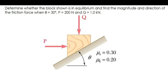 Solved Determine whether the block shown is in equilibrium | Chegg.com