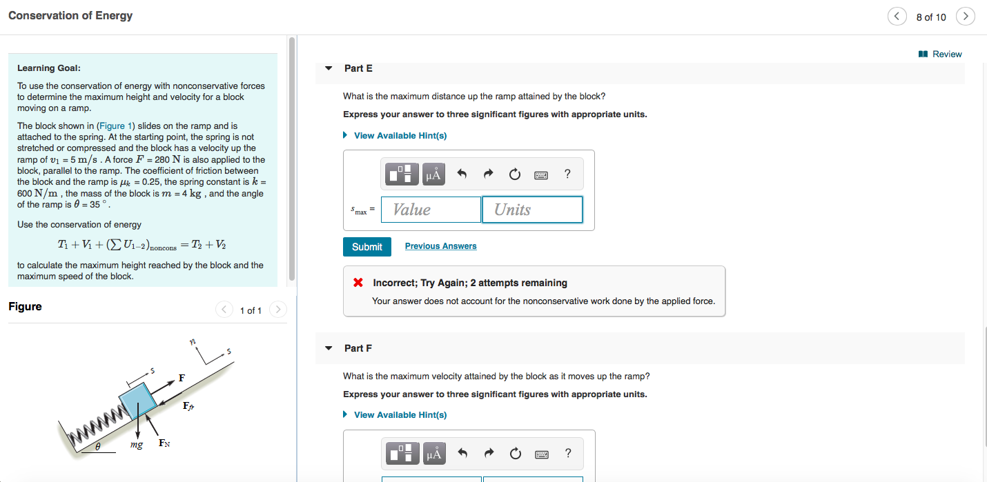 Solved Conservation of Energy 8 of 10 Review Part E What is | Chegg.com
