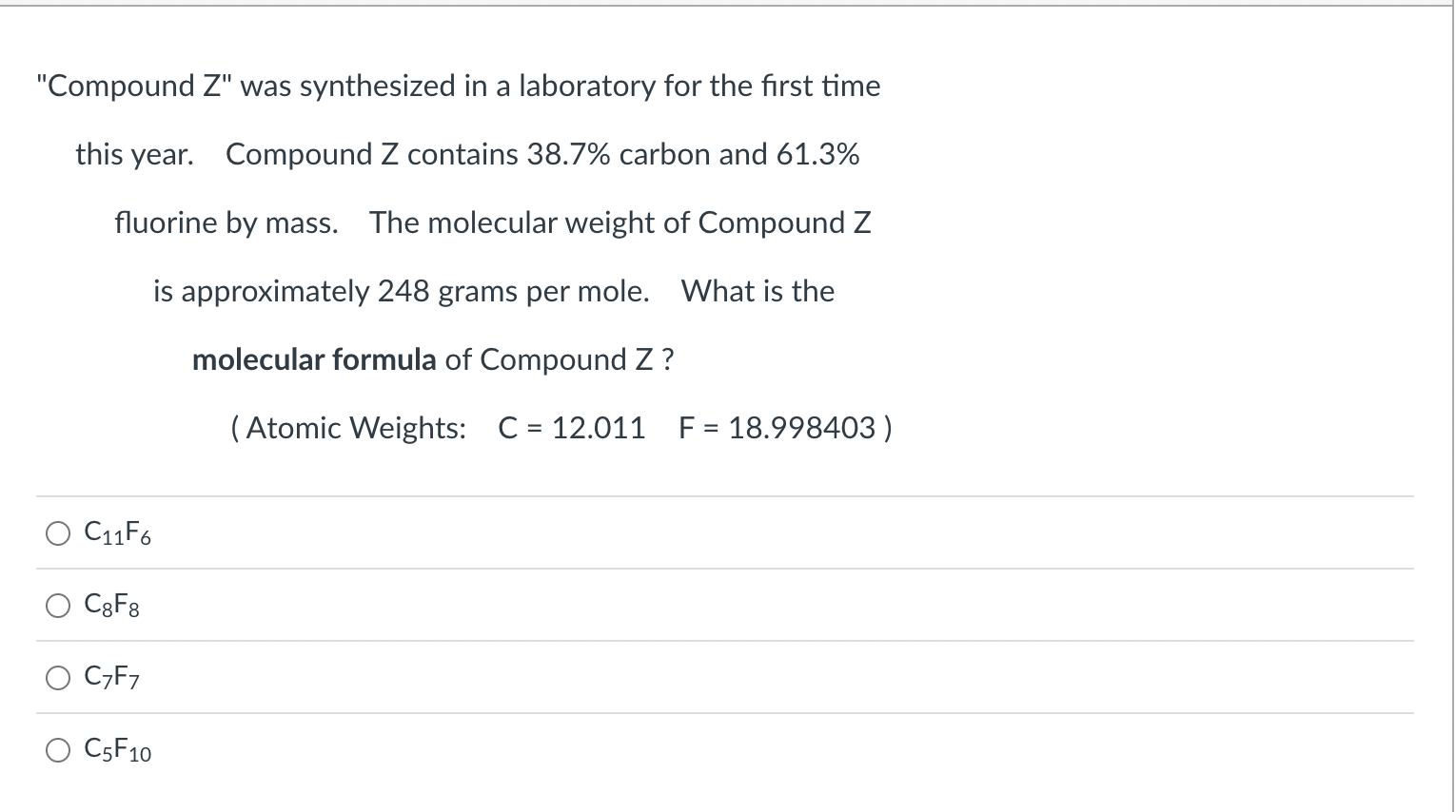 Solved "Compound Z" was synthesized in a laboratory for the | Chegg.com