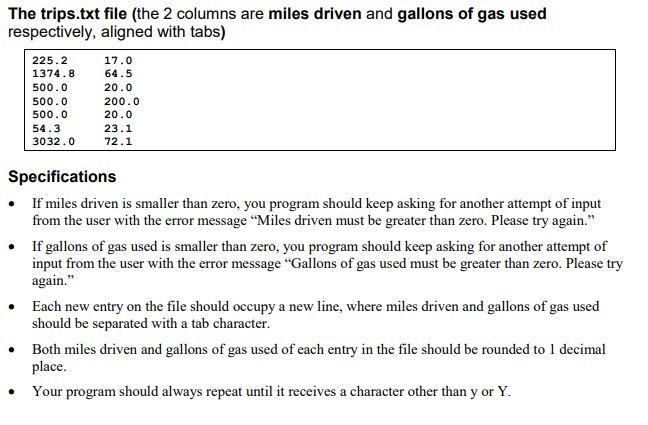 Solved Create a program that calculates the value of miles | Chegg.com