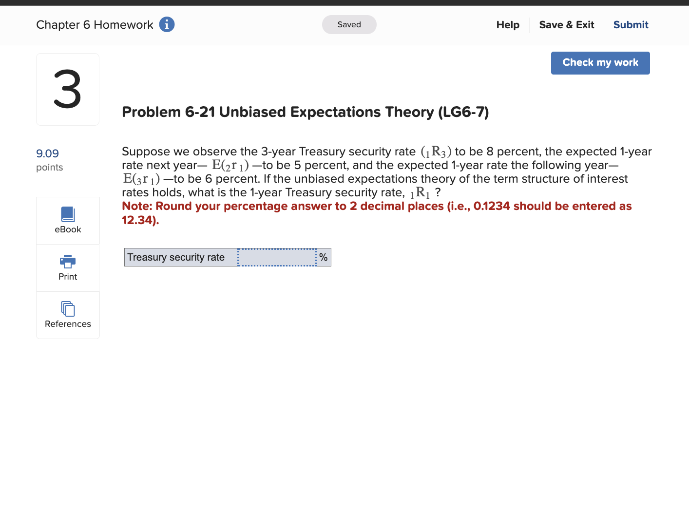 Solved Suppose we observe the 3-year Treasury security rate | Chegg.com
