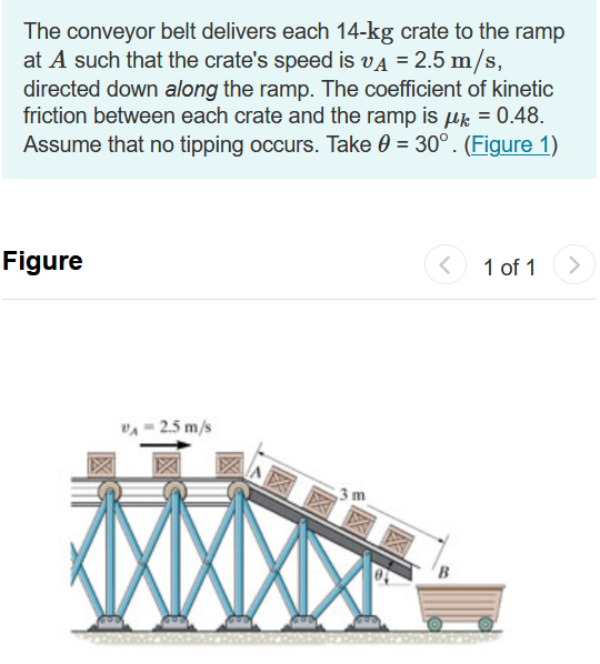 Solved Determine the speed at which each crate slides off | Chegg.com