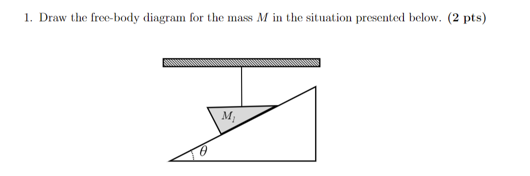 Solved 1. Draw the free-body diagram for the mass M in the | Chegg.com