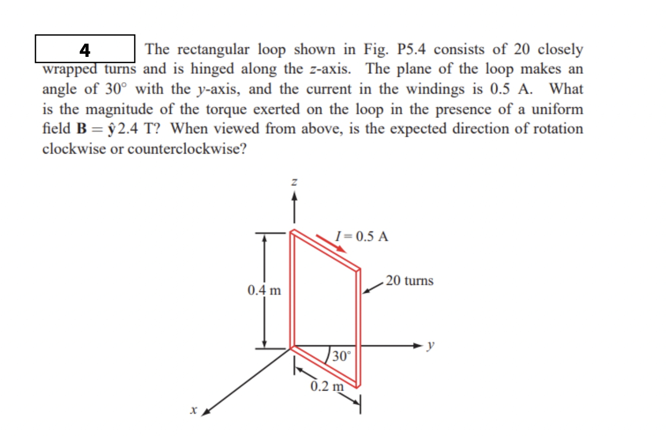 Solved The rectangular loop shown in Fig. P5.4 consists of | Chegg.com