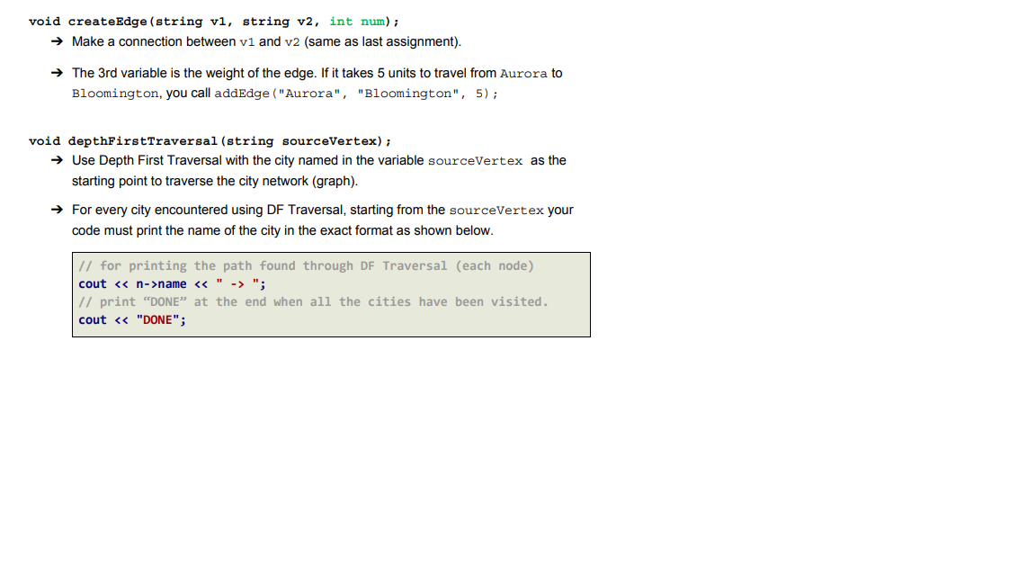 C++ Data Structure Weighted Graph. Need help with | Chegg.com