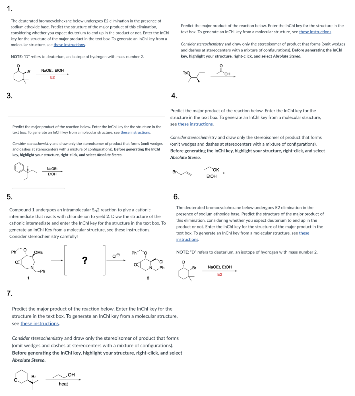 Solved Draw the structure for EACH of the 7 ﻿questions. | Chegg.com