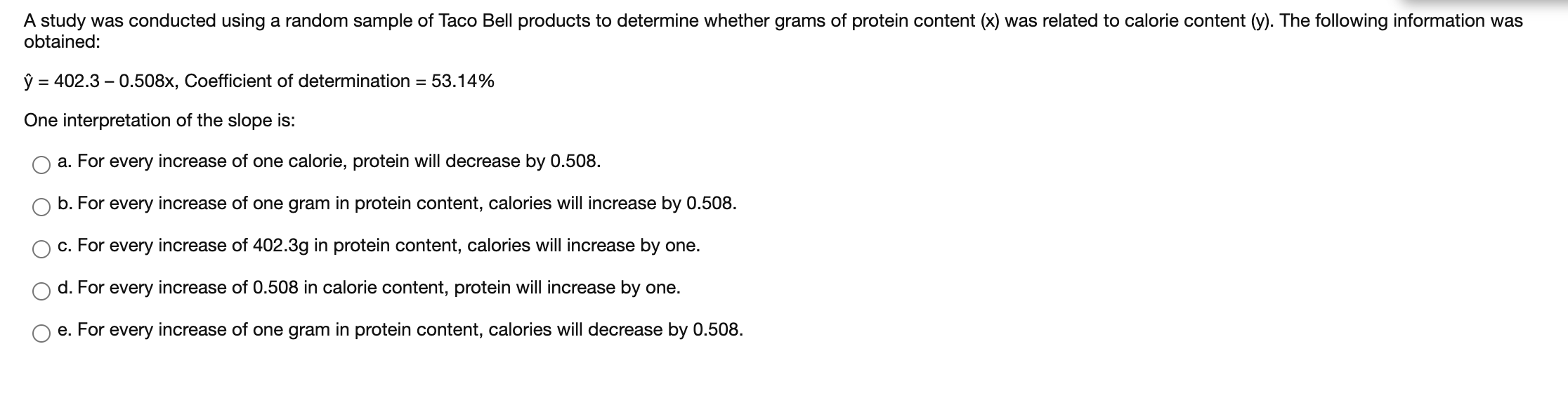 Solved A study was conducted using a random sample of Taco | Chegg.com