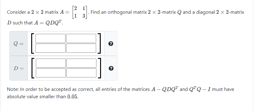 Solved Consider a 2 x 2 matrix A = [2 1 1 3 Find an | Chegg.com