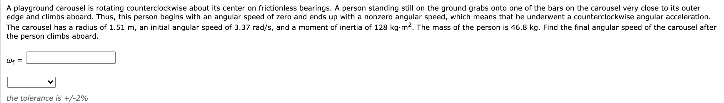 Solved A playground carousel is rotating counterclockwise | Chegg.com