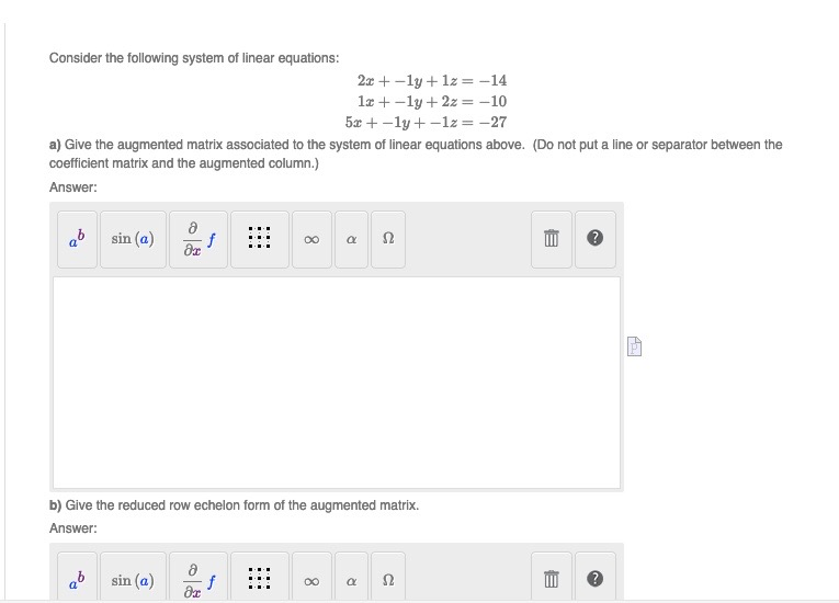 Solved Consider the following system of linear equations: | Chegg.com