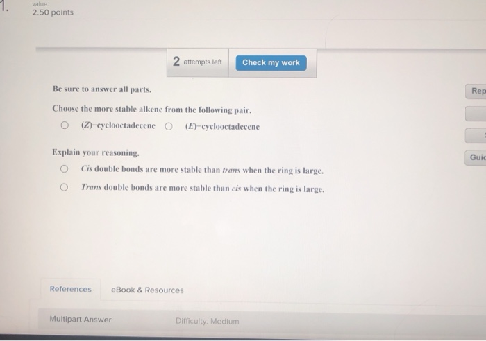 Solved value 2.50 points 2 attempts left Check my work Rep | Chegg.com