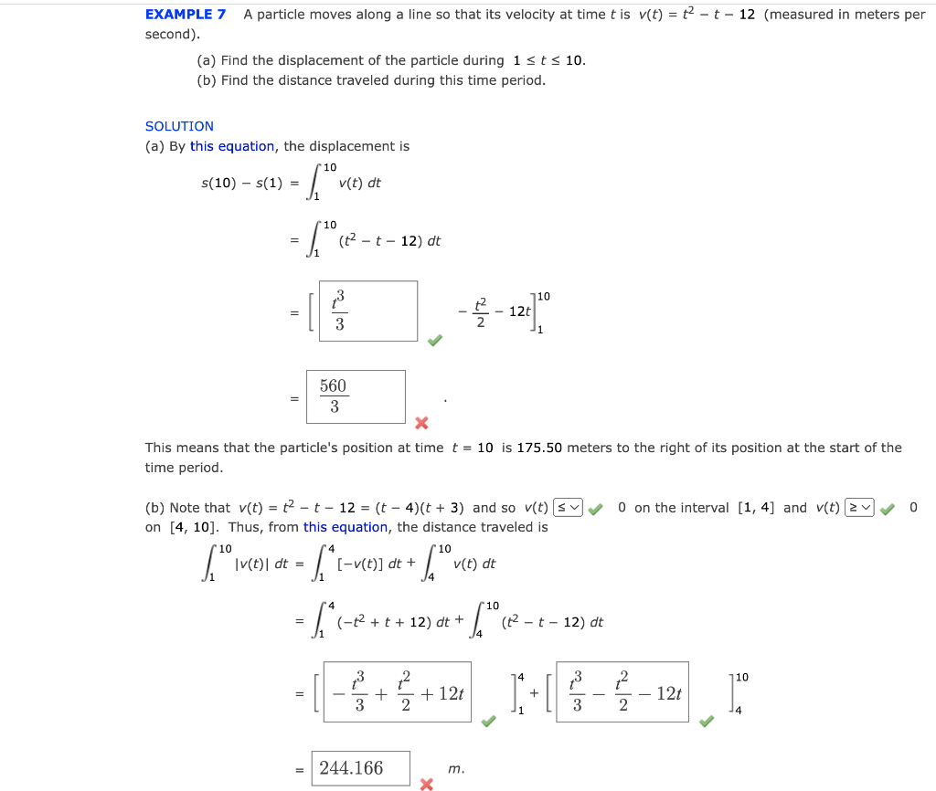 Solved EXAMPLE 7 A particle moves along a line so that its | Chegg.com