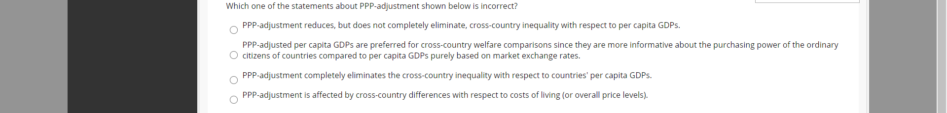 Solved Which one of the statements about PPP-adjustment | Chegg.com