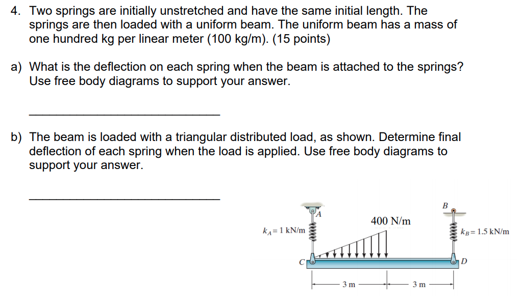 Solved 4. Two springs are initially unstretched and have the | Chegg.com