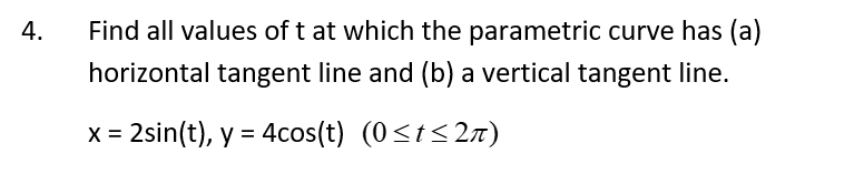 Solved Find all values of t at which the parametric curve | Chegg.com