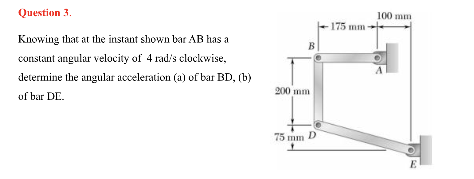 Solved Knowing that at the instant shown bar \\( | Chegg.com