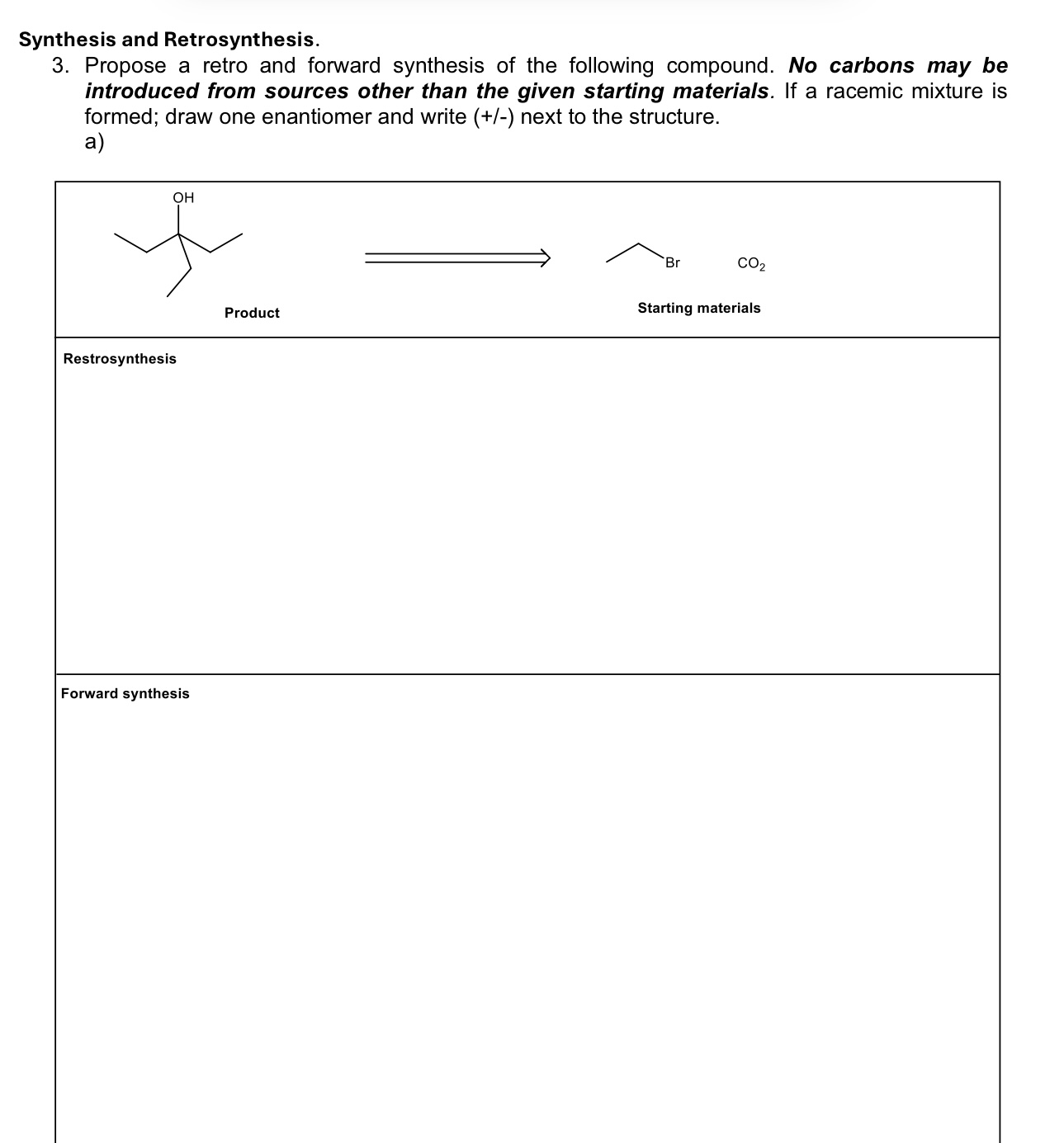 Solved Synthesis and Retrosynthesis.3. ﻿Propose a retro and | Chegg.com