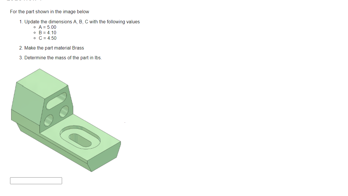 Solved For the part shown in the image below 1. Update the | Chegg.com
