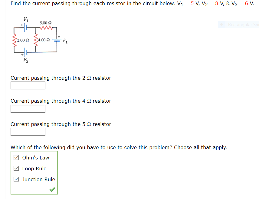 Solved Find the current passing through each resistor in the | Chegg.com
