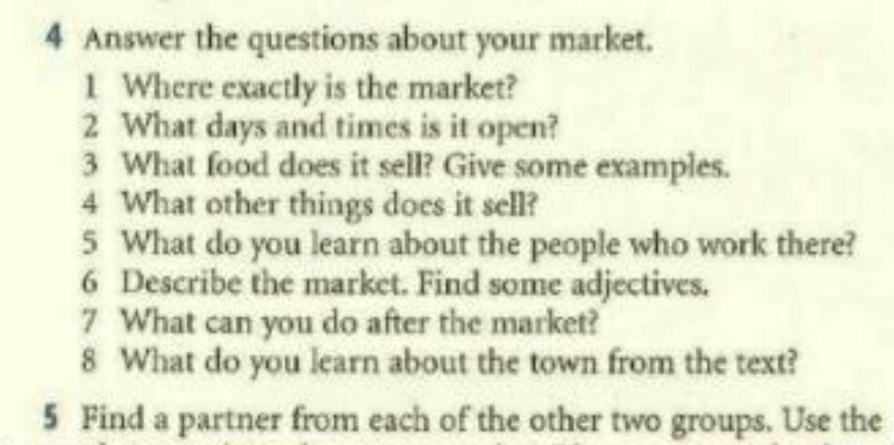 Solved 4 Answer the questions about your market. 1 Where | Chegg.com