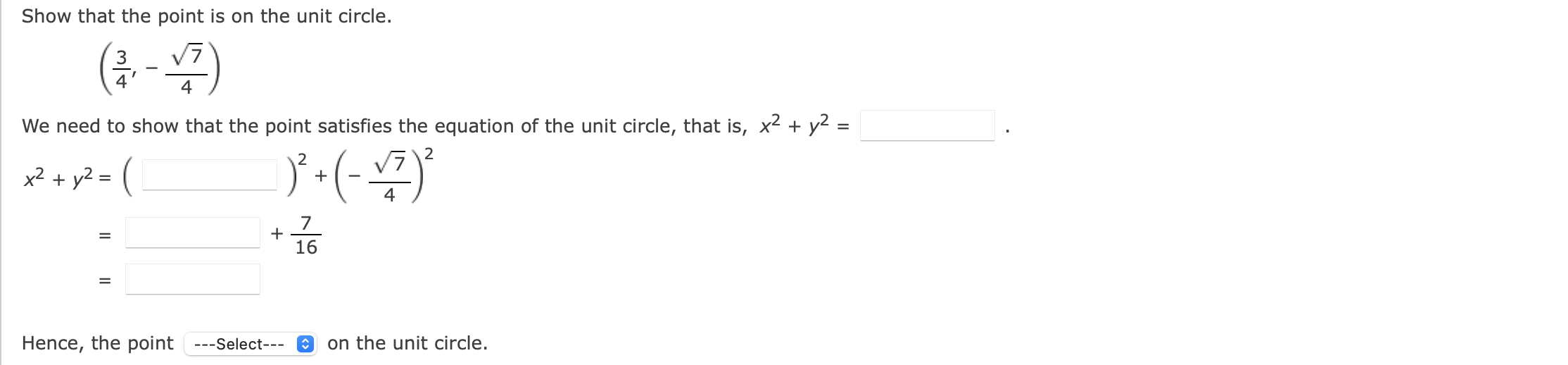 Solved (a) The unit circle is the circle centered at with | Chegg.com