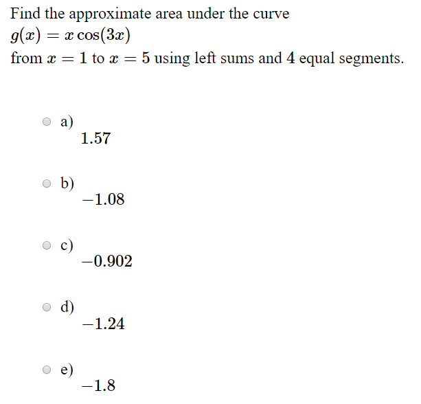 Solved Find the approximate area under the curve g(x) = x | Chegg.com