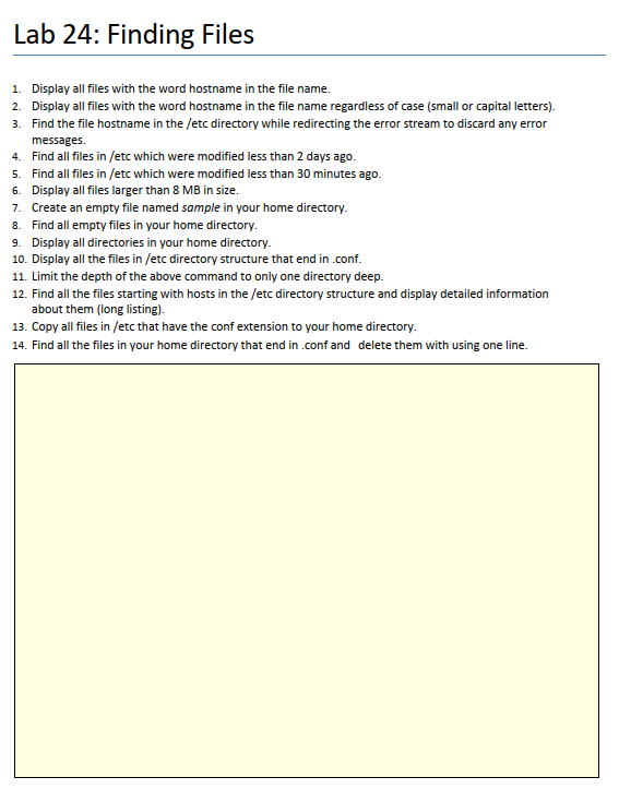 Solved 1. Display all files with the word hostname in the | Chegg.com