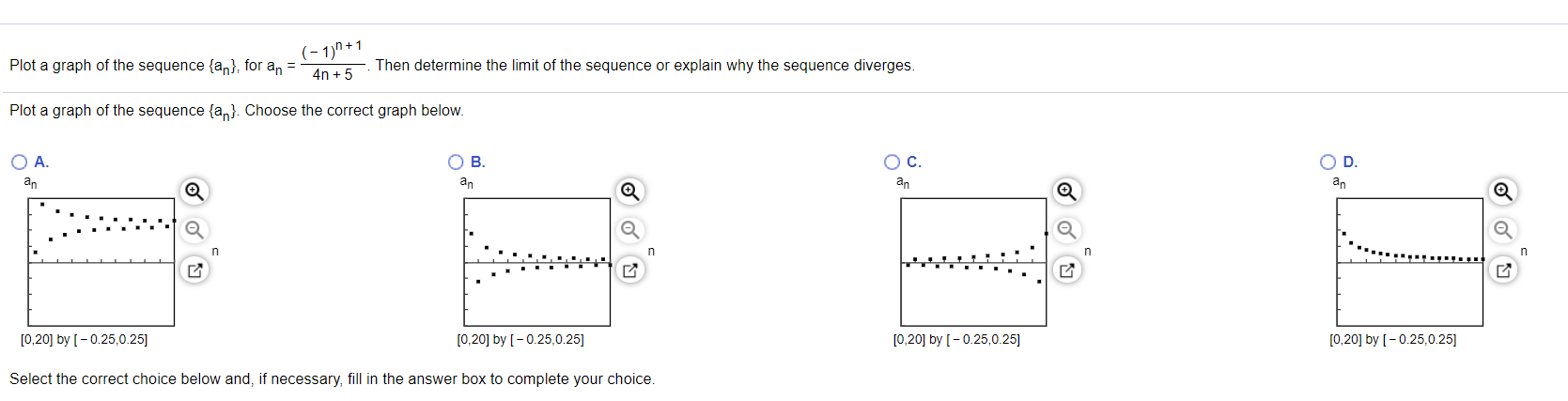 Solved (-1)+1 Plot a graph of the sequence {an}, for an = . | Chegg.com