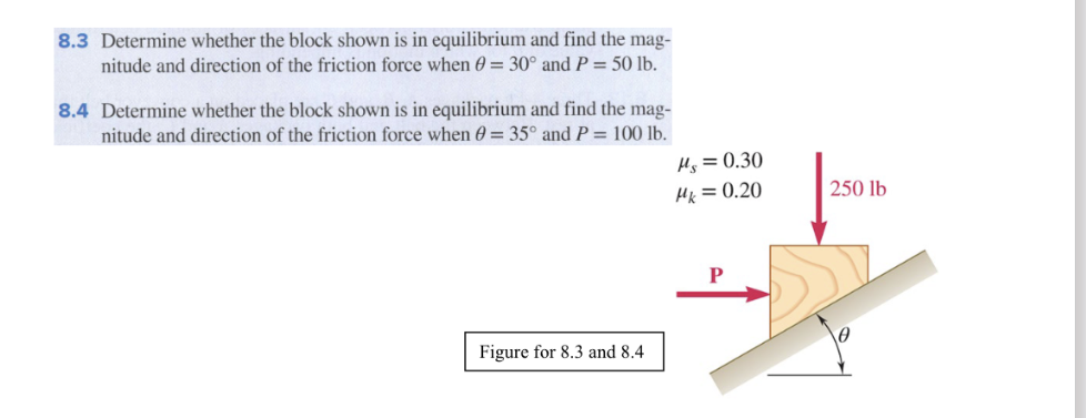 Solved 8.3 ﻿Determine whether the block shown is in | Chegg.com